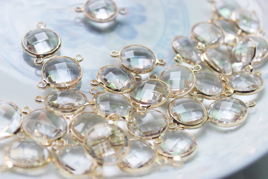 2pcs/10pcs Large Clear Glass Pendant Charm,clear Faceted Lucite Beads ...
