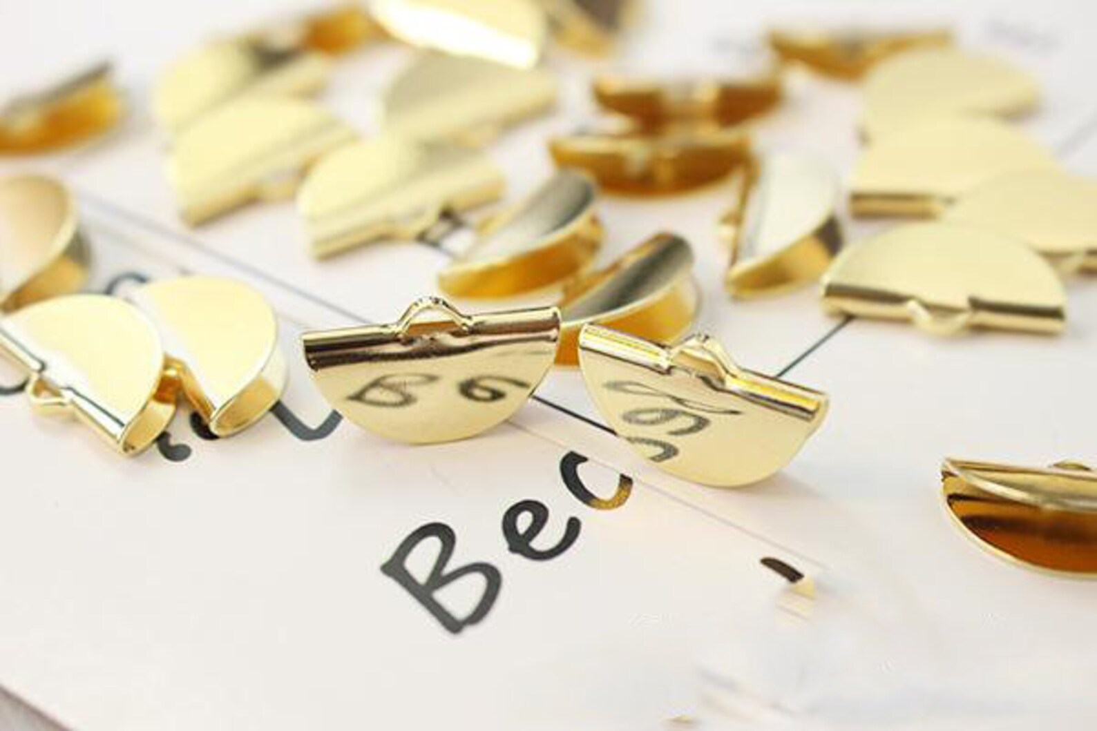 10pcs High Quality Gold Plated BRASS Crimp Washer Findings for Making ...