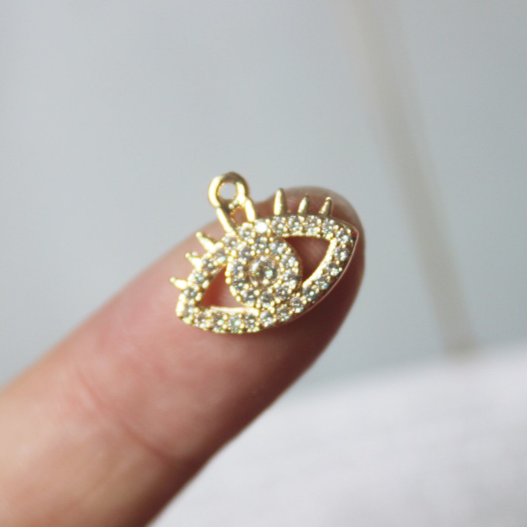 10pcs Real Gold Plated Evil Eye Charm ,evil Eye,bracelets Finding ...