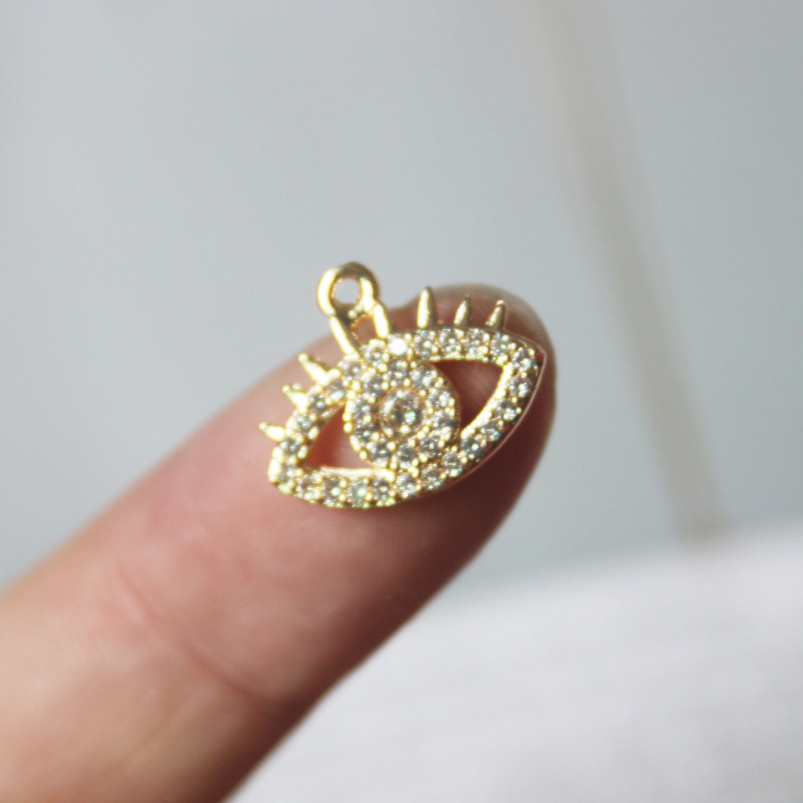 10pcs Real Gold Plated Evil Eye Charm ,evil Eye,bracelets Finding ...