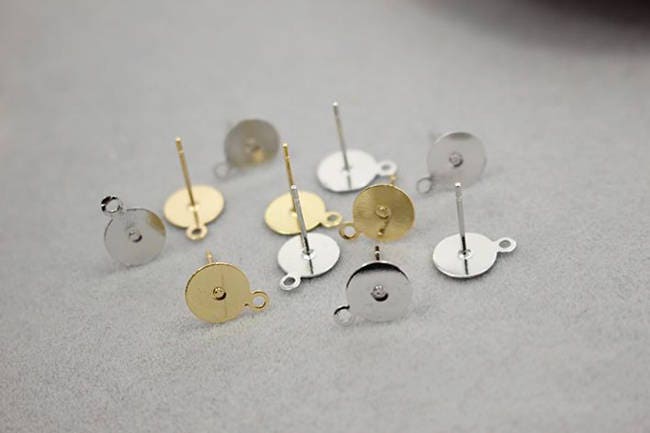 10PCS High Quality Gold Plated Brass Earring Posts Earring | Etsy