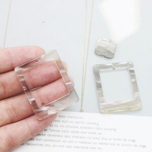 10set Large Hollow Square Charms Geometric Square Cellulose Acetate ...