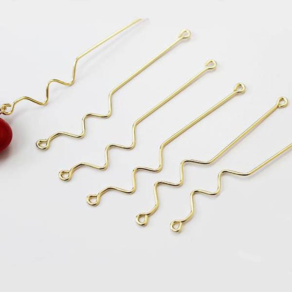 30pcs Arc Connecting Rod Long Curve Earrings Supplies Ear Stud Jewelry ...