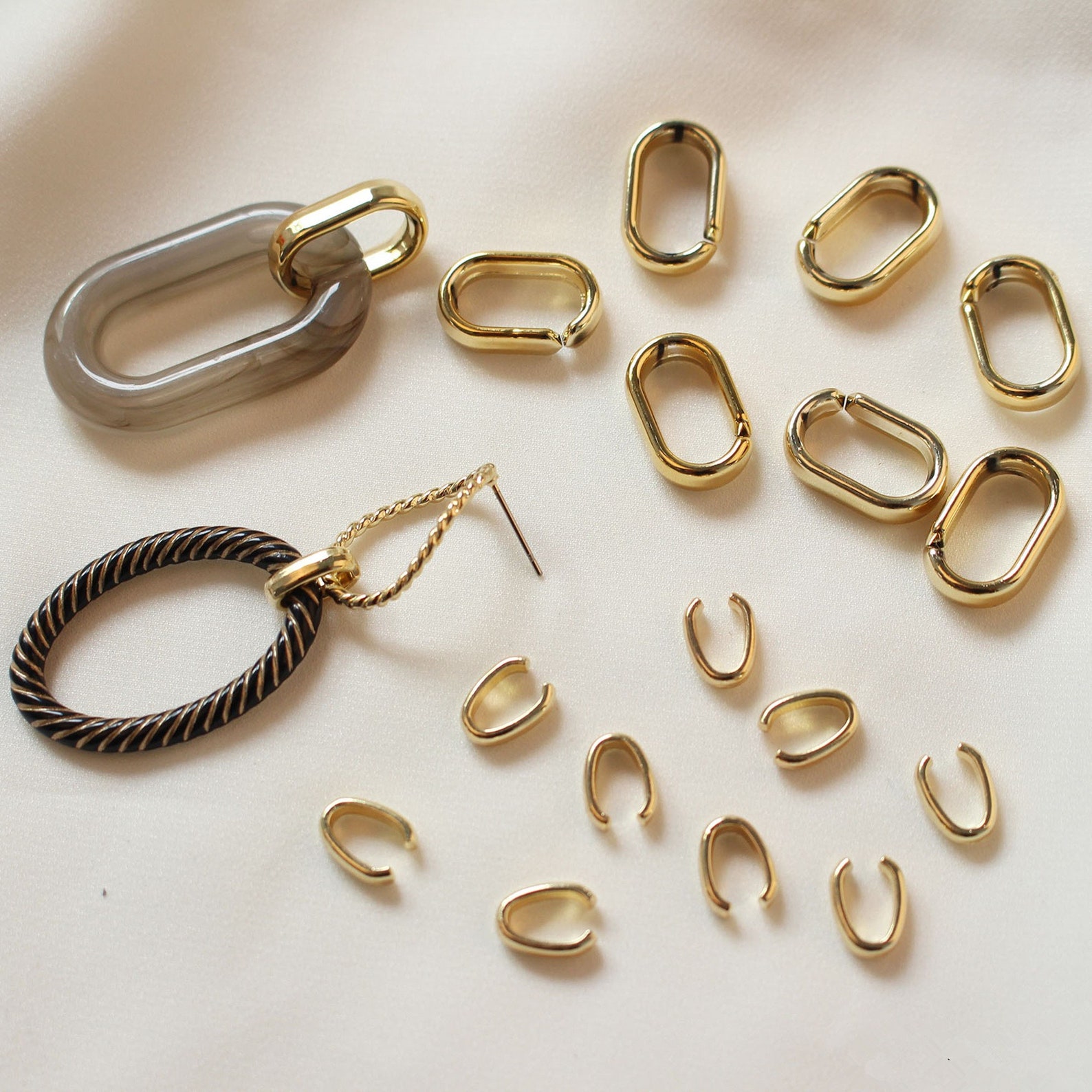 10pcs Gold Plated Bead Pendant Bail Charm Holder Sliderpinch - Etsy