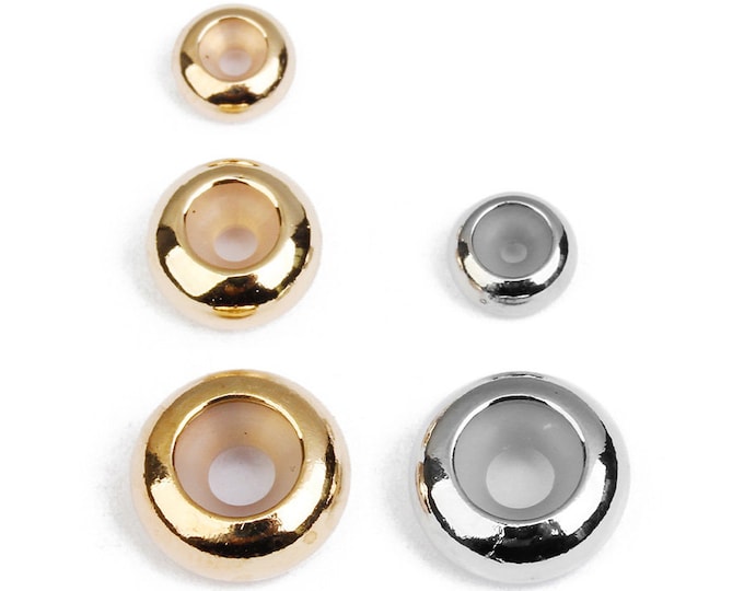 10pcs.real Gold Sliding Adjustablerondelle Rubber Stopper - Etsy