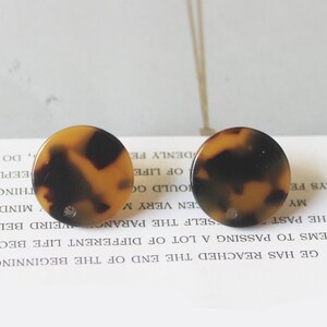 10pcs 16mm Round Acetate Celluloid Earring Ear Stud Cellulose Acetate ...