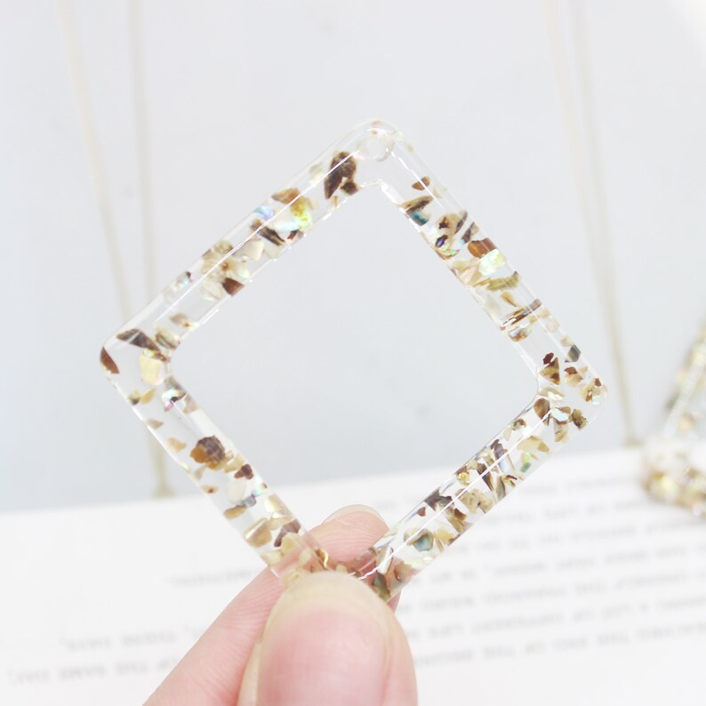 6PCS Clear Epoxy Resin Large Diamond Pendant Resin Pendant - Etsy