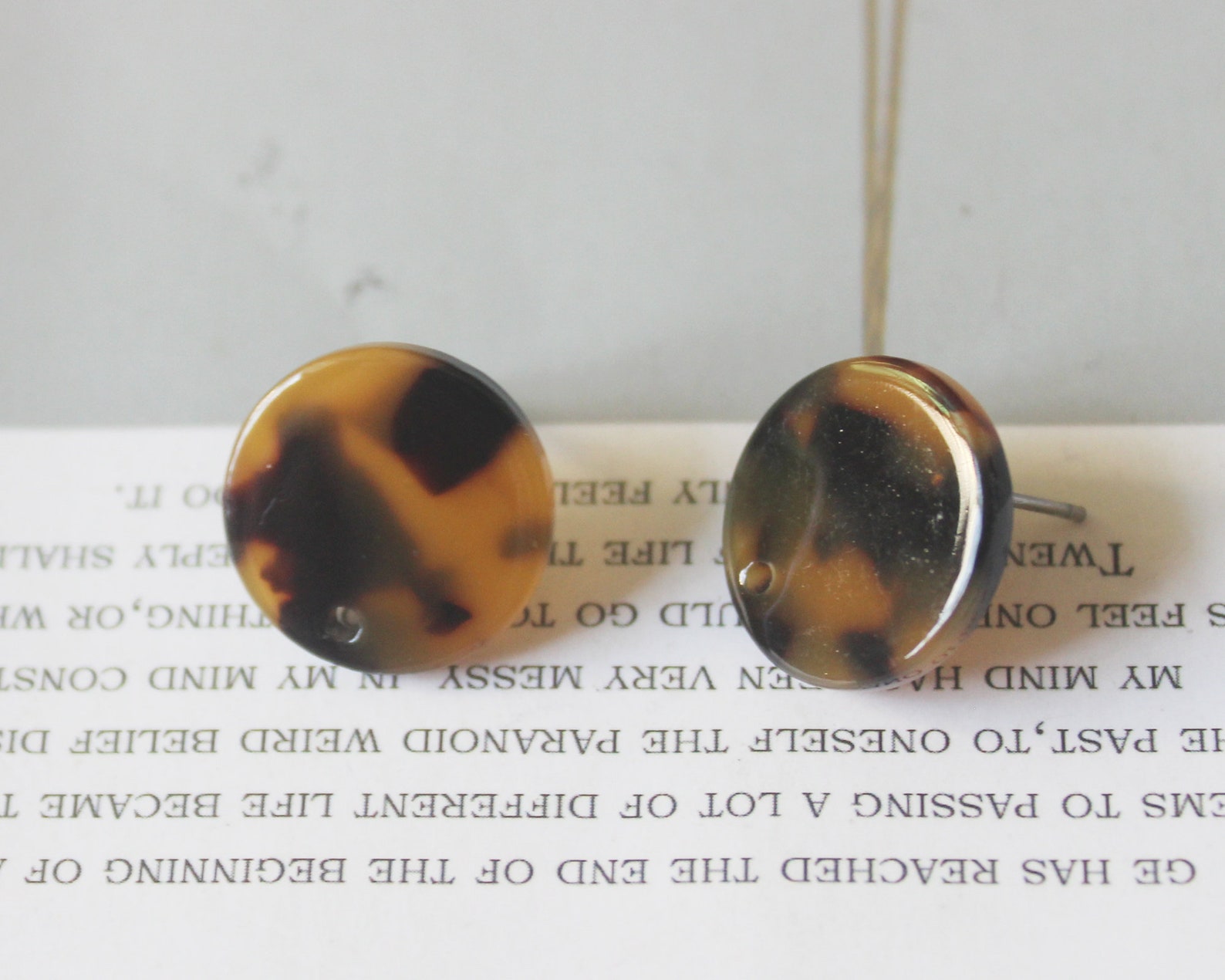 10pcs 16mm Round Acetate Celluloid Earring Ear Stud Cellulose Acetate ...