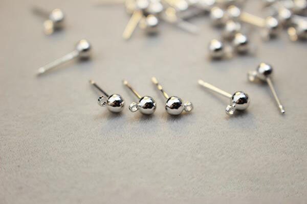 10pcs. High Quality 3MM/4MM Ball Earring W/ring, Ball Ear Stud, Gold ...