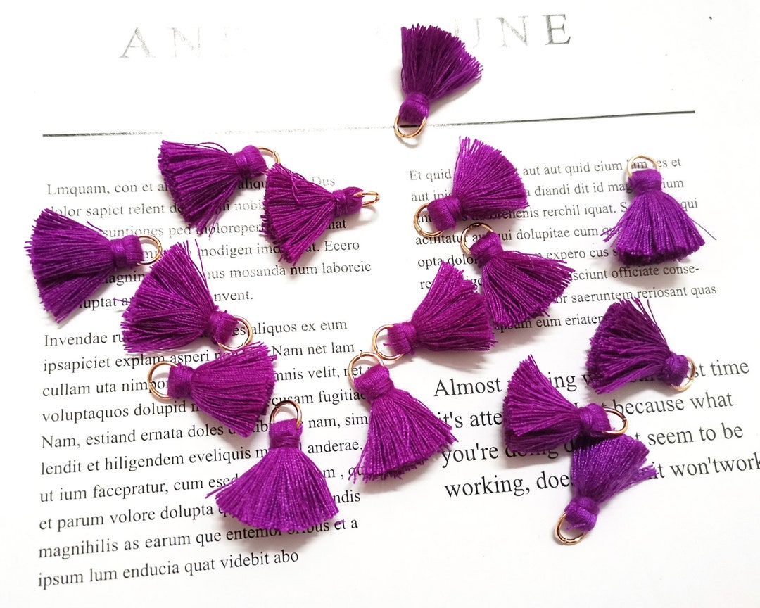 10pcs Purple Berry Tassels,tiny Catton Tassels,2cm Cotton Thread ...