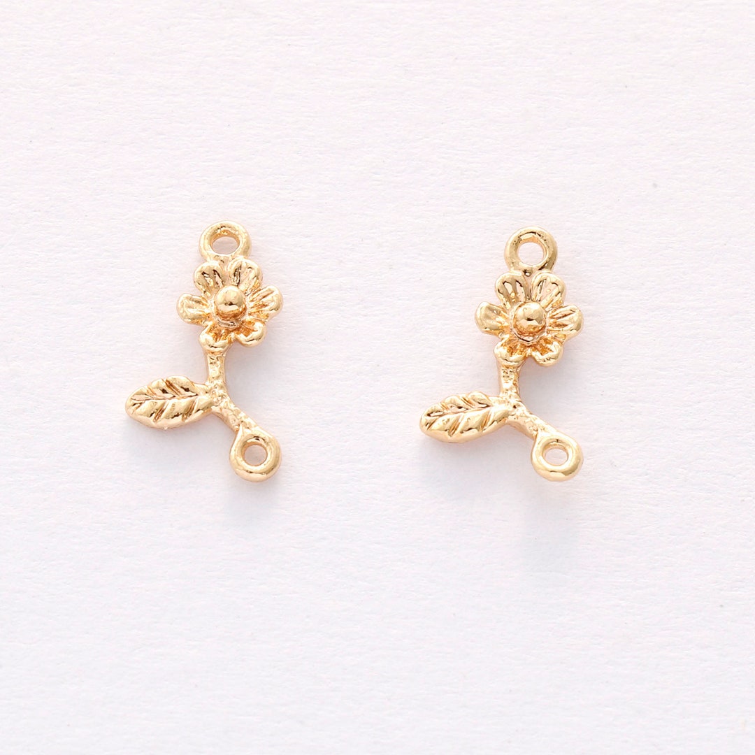 10pcs Real Gold Plated Daisy Flower Charm, Daisy Connector ,daisy ...