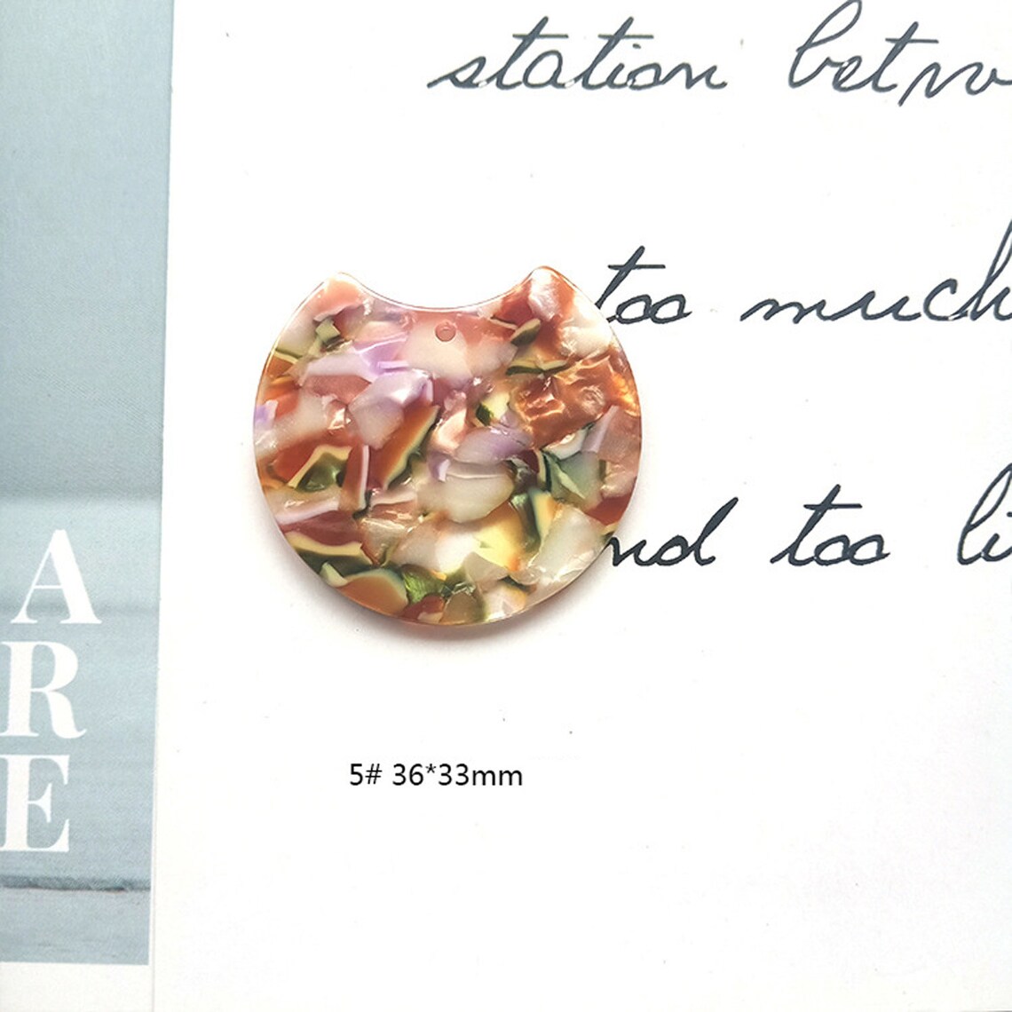 6pcs Round Circle Acetate Celluloid Charm Pendant Summer Earrings ...