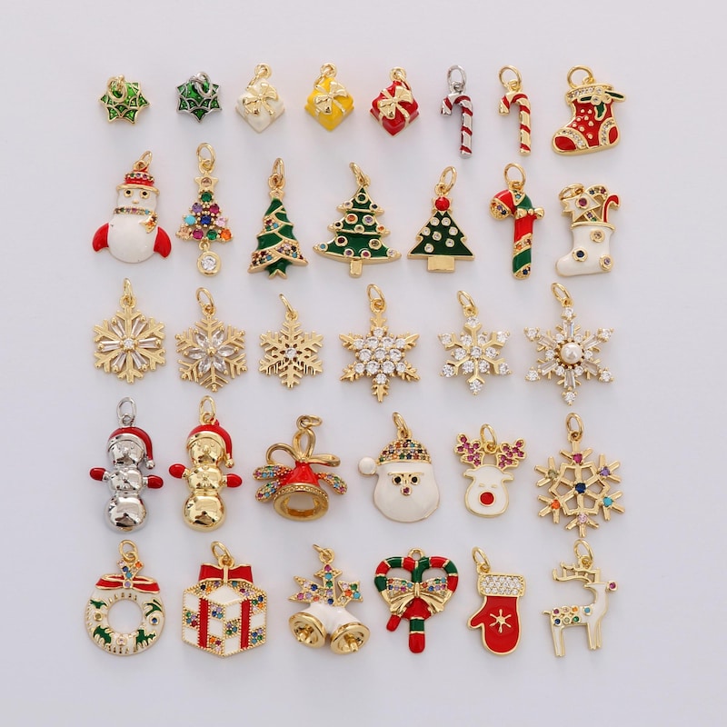 Christmas Enamel Charms - Etsy