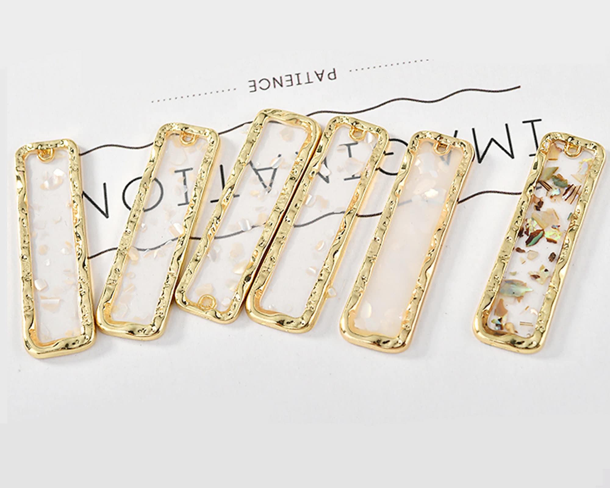 10PCS Clear Epoxy Resin Rectangle Pendant, Resin Pendant, Rectangle ...