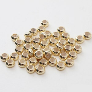 10pcs.real Gold Sliding Adjustable,rondelle Rubber Stopper Beads,6mm ...