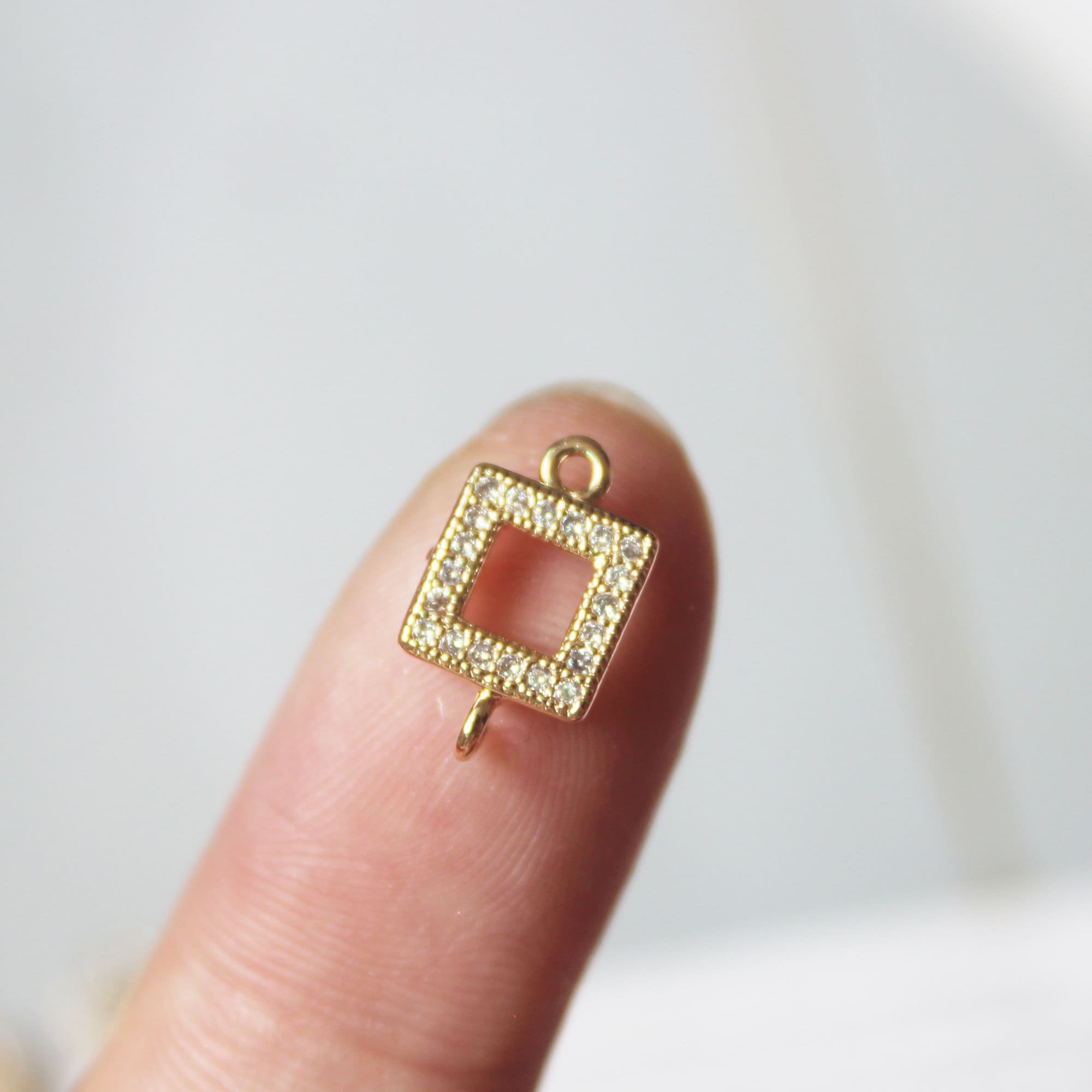10pcs Real Gold Plated Square Charm Gold Initial Charm - Etsy