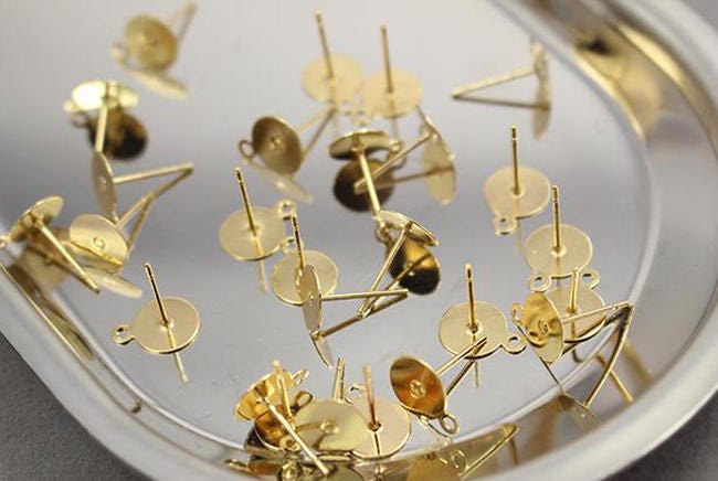 10PCS High Quality Gold Plated Brass Earring Posts Earring - Etsy