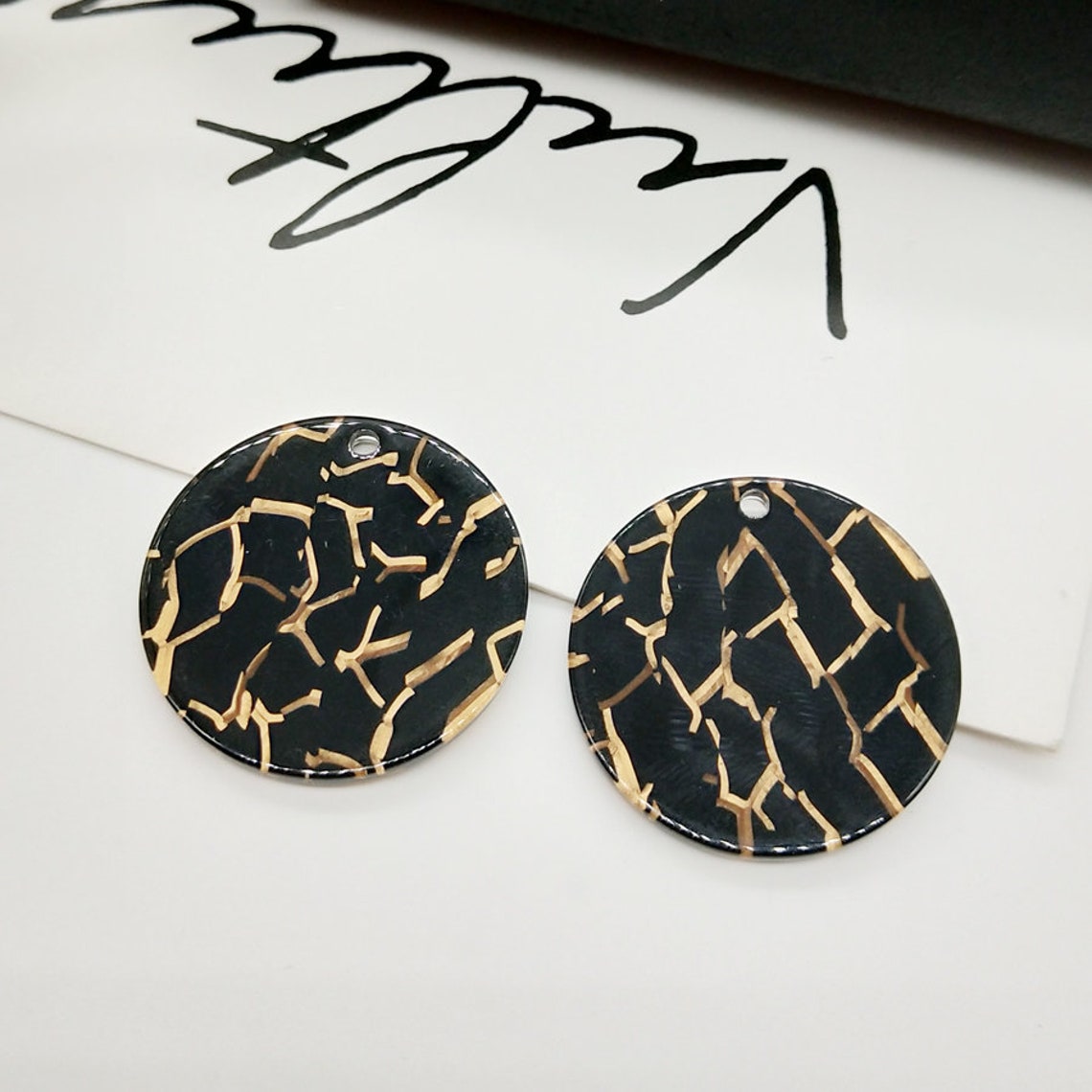 10pcs Round Circle Acetate Celluloid Charm Pendant Summer Earrings ...