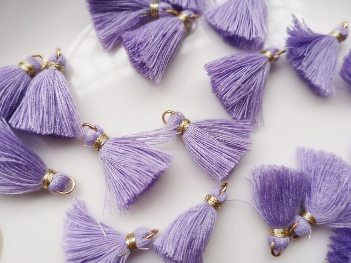 10pcs Light Purple Cotton Tassels,2cm Mini Tassels,tiny Cotton Thread ...