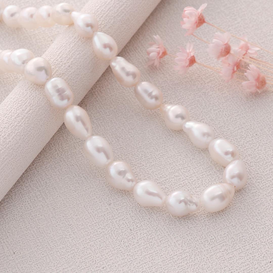 1 Strip Teardrop Baroque Pearl, 8*10mm,natural Freshwater Pearls ...