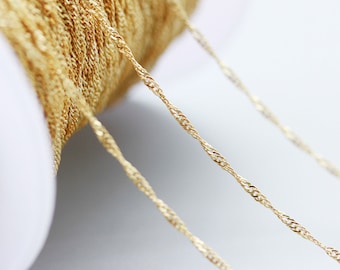 Faceted Soldered Flat Cable Chain 18k Real Gold Plated Rose - Etsy