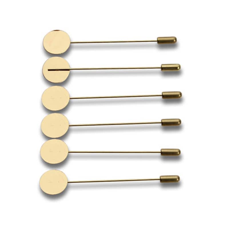 20PC Gold Tone Brass Stick Pin Lapel Pin Clutch Broach Blanks - Etsy