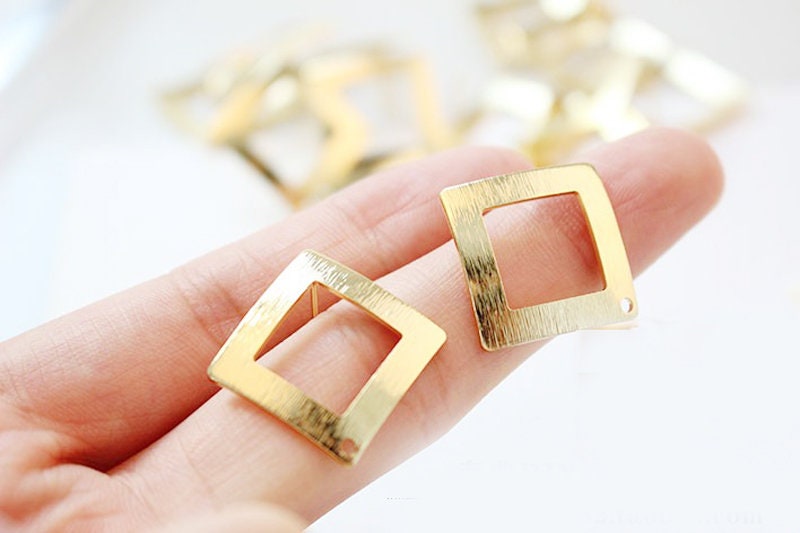 10PCS High Quality 18k Gold Plated Brass Earring Posts- Earring Stud ...