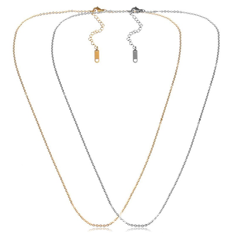 5PCS. 19.68inch / 50cm Stainless Steel Cable Link Chain With - Etsy