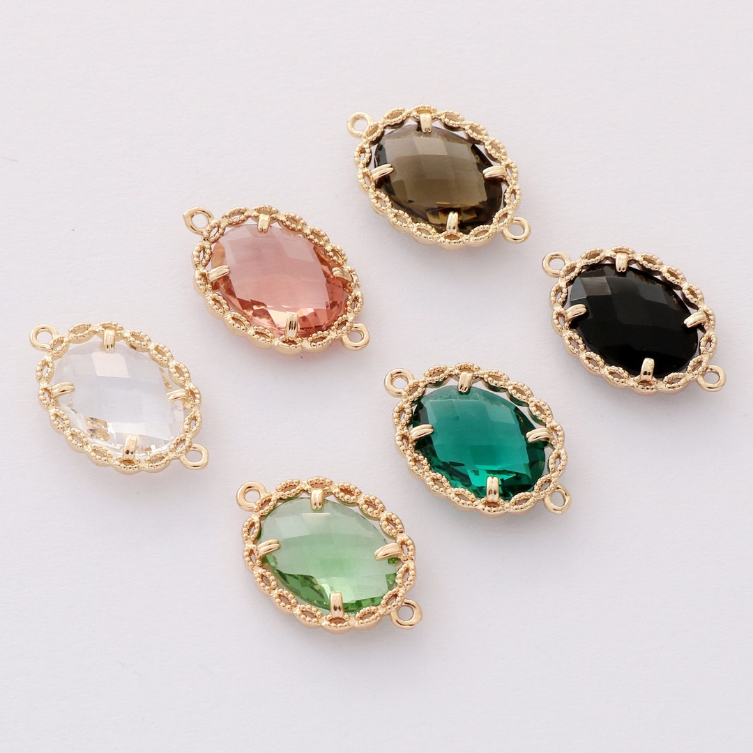 10pcs Clear Crystal Glass Pendant Charm,large Faceted Frame Glass Charm ...