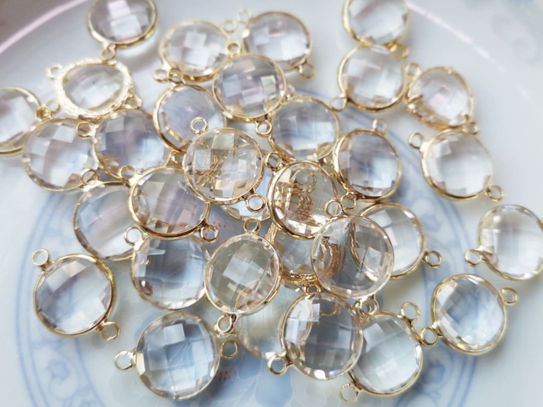 2pcs/10pcs Large Clear Glass Pendant Charm,clear Faceted Lucite Beads ...