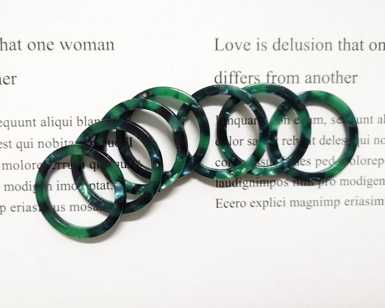 10pcs 29MM/36MM/44MM Round Circle Acetate Celluloid Charm Pendant ...