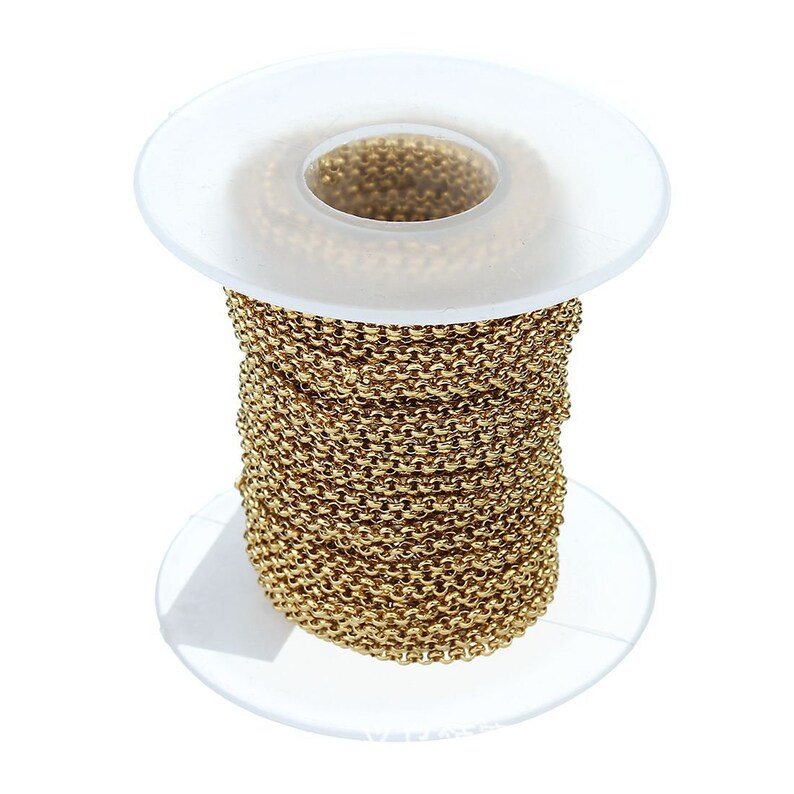 10 Yards/volume. 2MM Gold Plated Stainless Steel Chain -O Chain ...