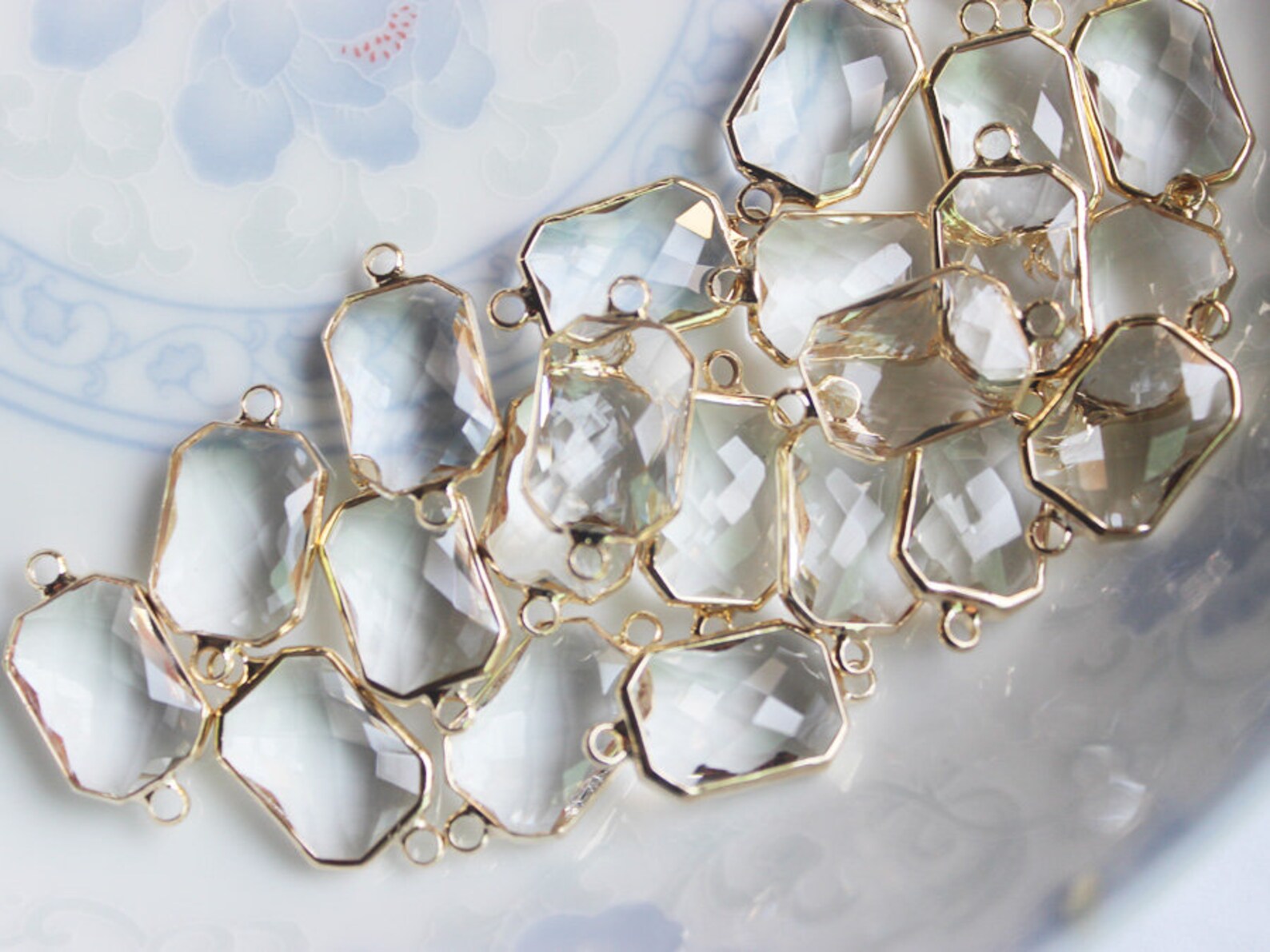 2pcs/10pcs Large Clear Faceted Lucite Rectangle Shaped Channel Set ...