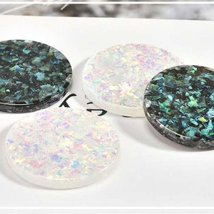 10pcs 35mm Round Circle Glitter Resin Charm Pendant Summer Earrings ...