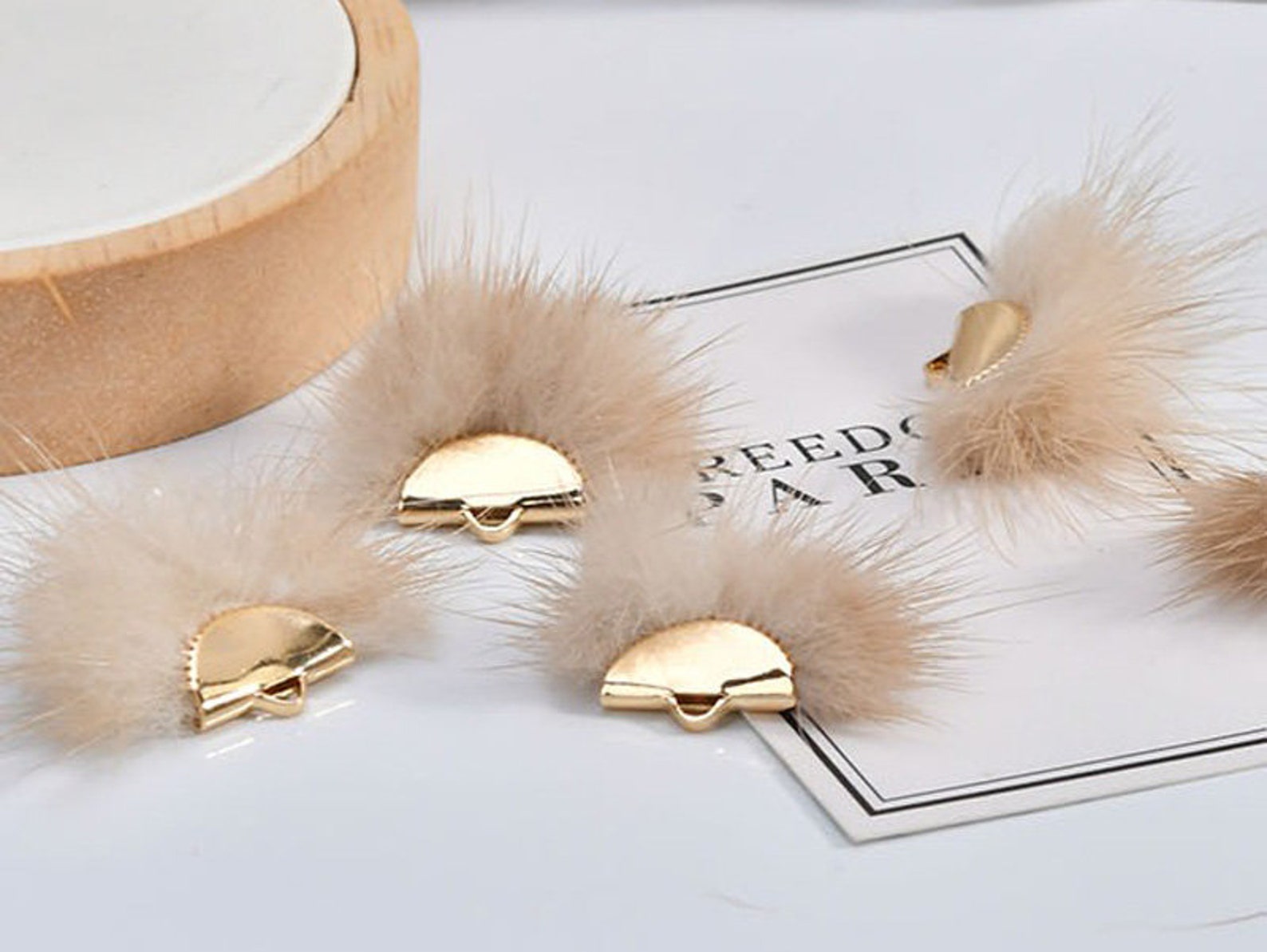 10PCS Fan Shape Mink Fur Charm Pendant Winter Earrings Jewelry - Etsy