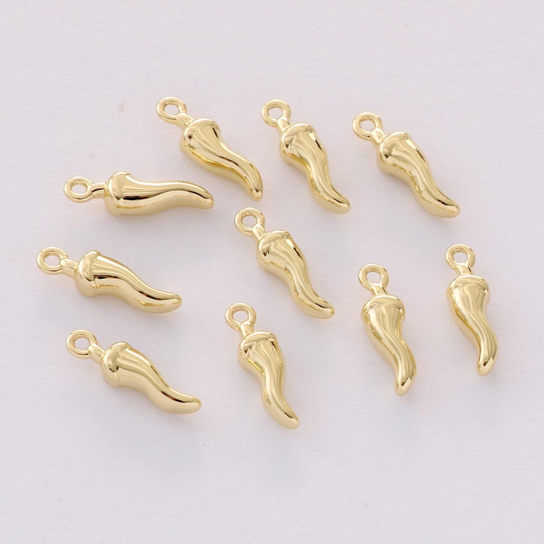 14K Gold Filled Pepper Charm,tiny Mini Peppers Charms,vegetable,plant ...