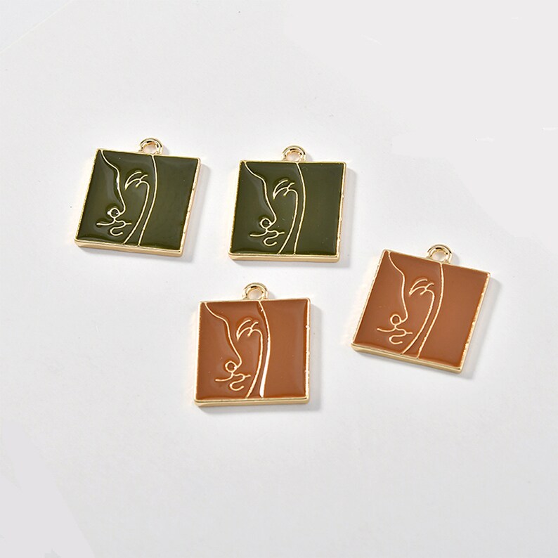 10PCS Gold Face Charms Beauty CharmAbstract Face | Etsy