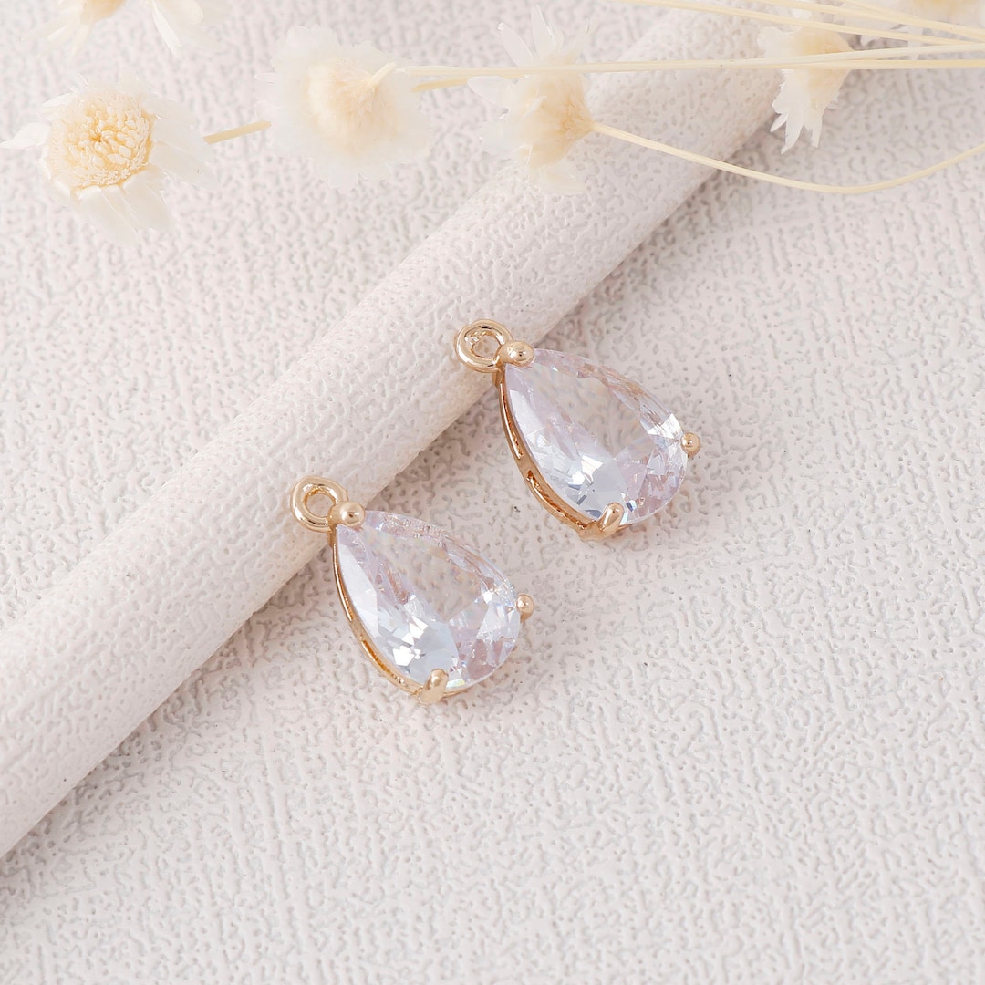Clear Crystal Glass Pendant Charm,large Faceted Lucite Beads,teardrop ...