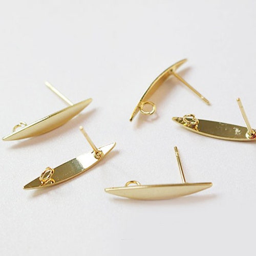 10PCS High Quality 18k Gold Plated Brass Earring Posts - Etsy