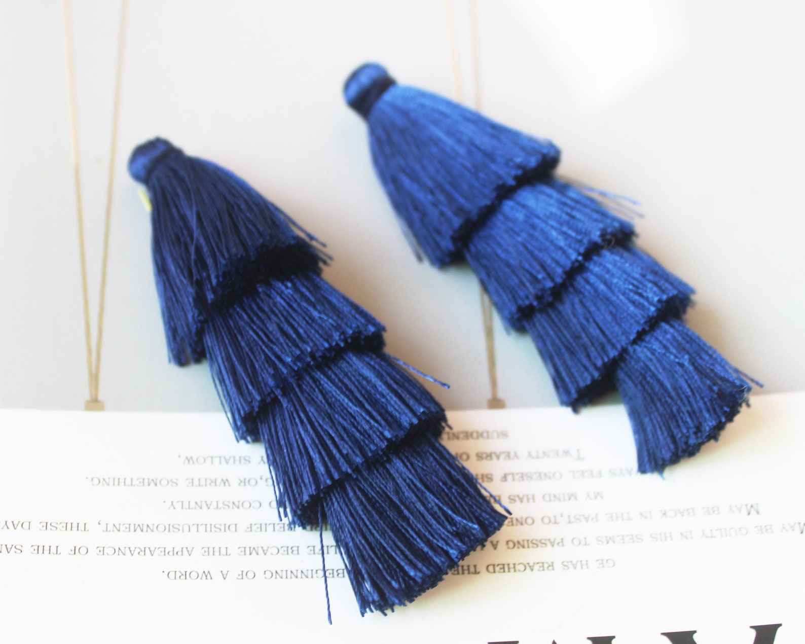 2pcs Stacked Tassels, Silky Tassels, Silk Thread Tassels,triple Tassels ...