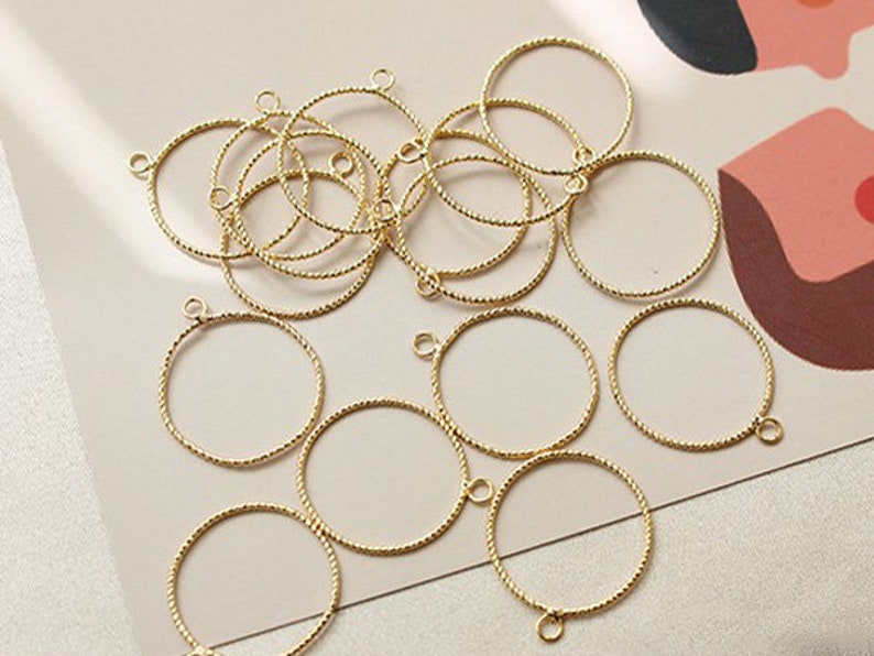 5PCS. Circle Charm, Round Dangle,sweet Charm Pendant, Quality Gold ...