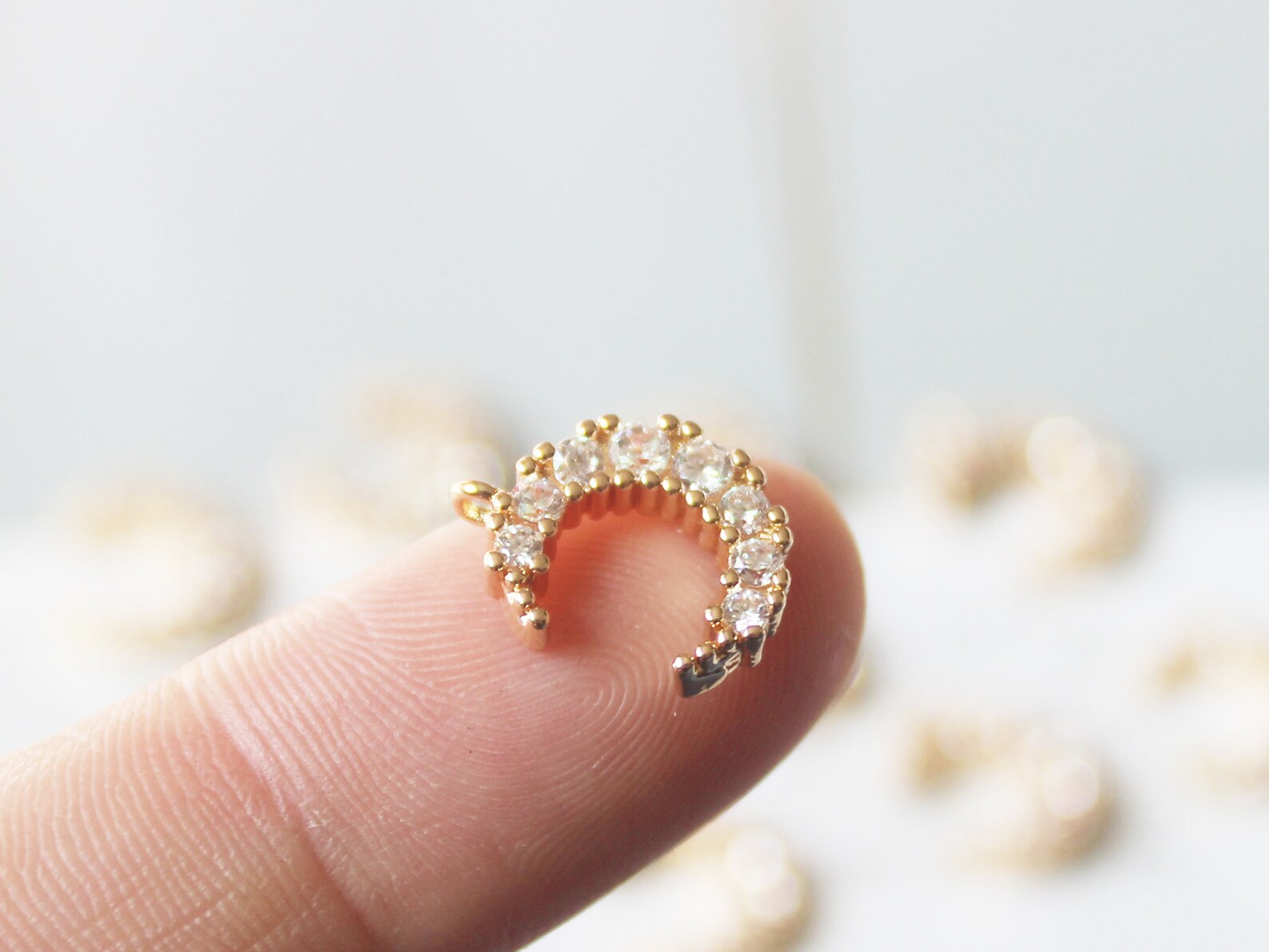 10pcs Gold Plated Moon Charm Gold Initial Charm Vermeil moon | Etsy