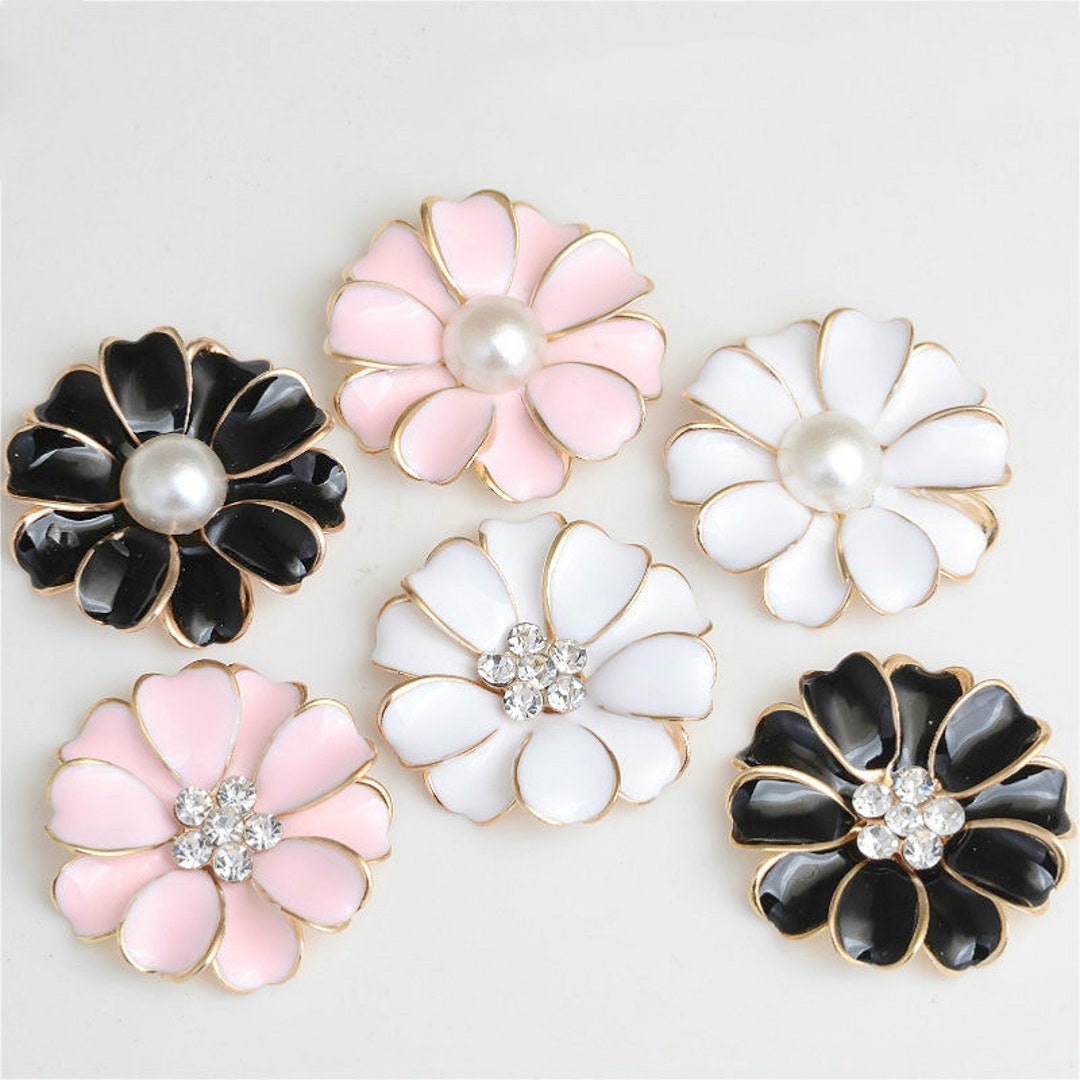 10pcs Enamel Flower Charm Pendant - 32*32MM -flower Cabochon, Plant ...