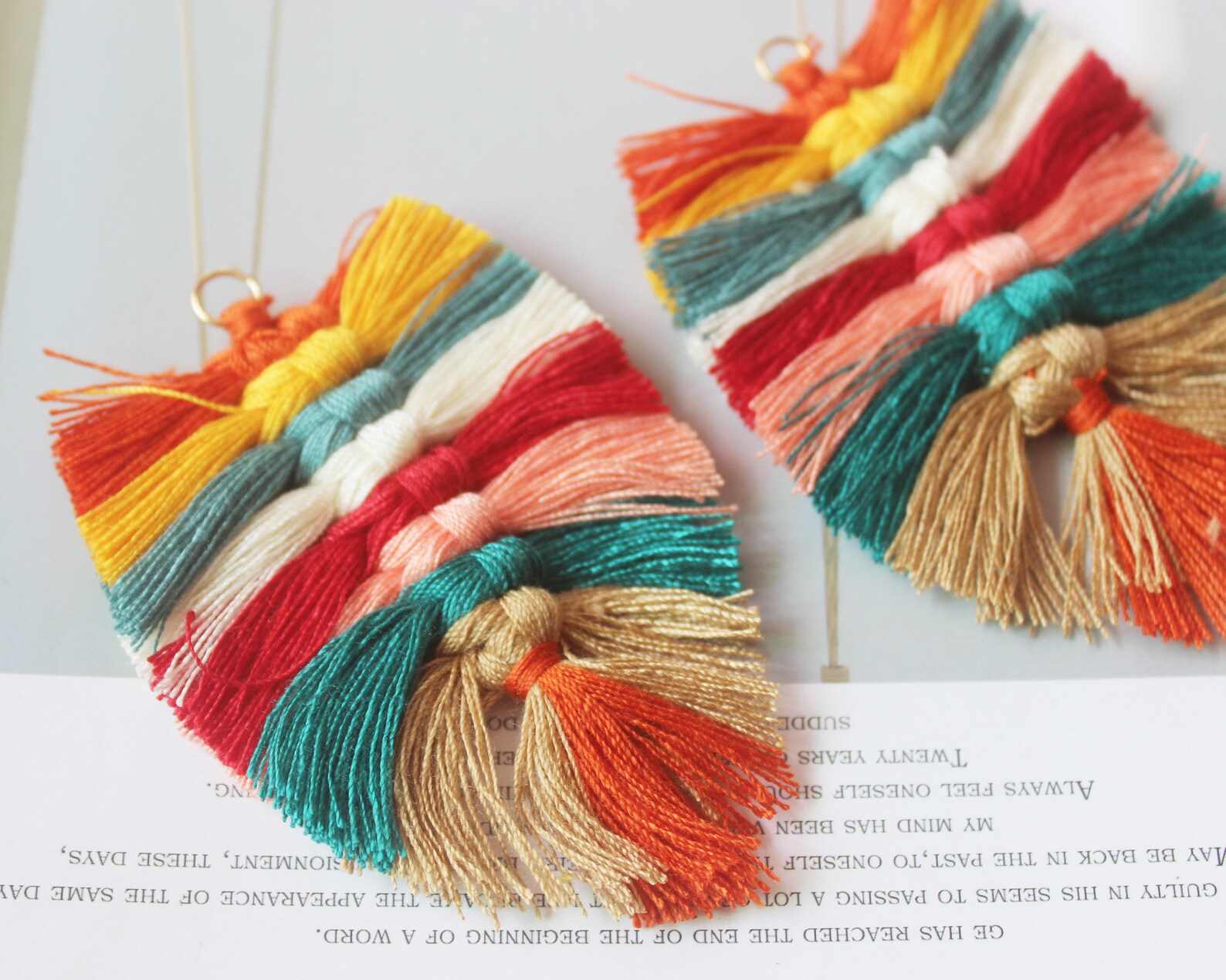 2pcs Leaf Shape Tassels, Tassels Charm, Cotton Tassels, Leaf Shape ...