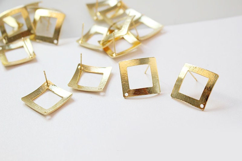 10PCS High Quality 18k Gold Plated Brass Earring Posts - Etsy