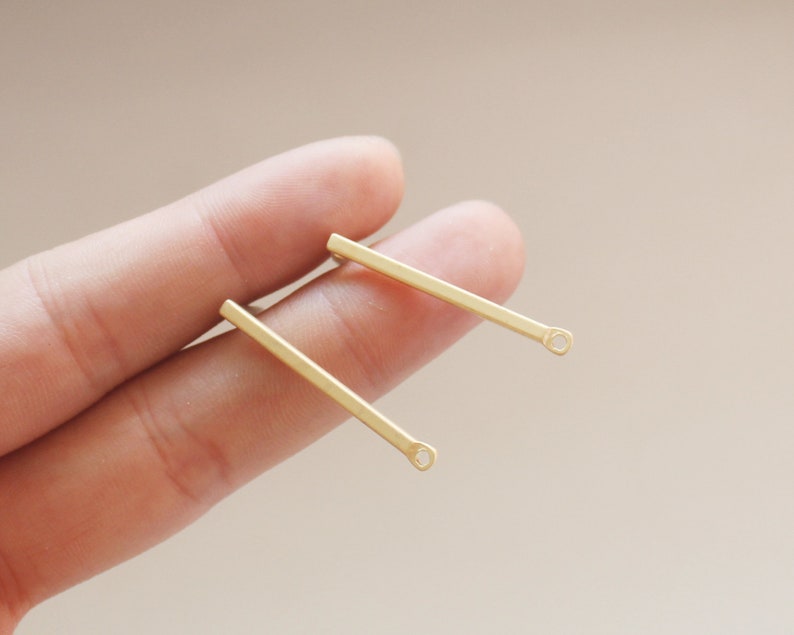 10PC Matt Gold Plated Long Bar Earring Stick Ear Stud Statement Metal ...