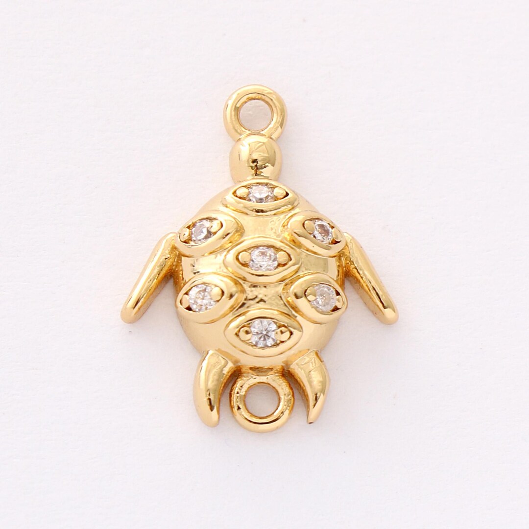 Read Gold Plated Sea Turtles Charm, Zircon Sea Turtles Connector,tiny ...