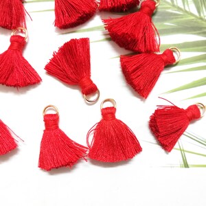 10pcs Red Tassels,tiny Catton Tassels,2cm Cotton Thread Tassels,mini ...