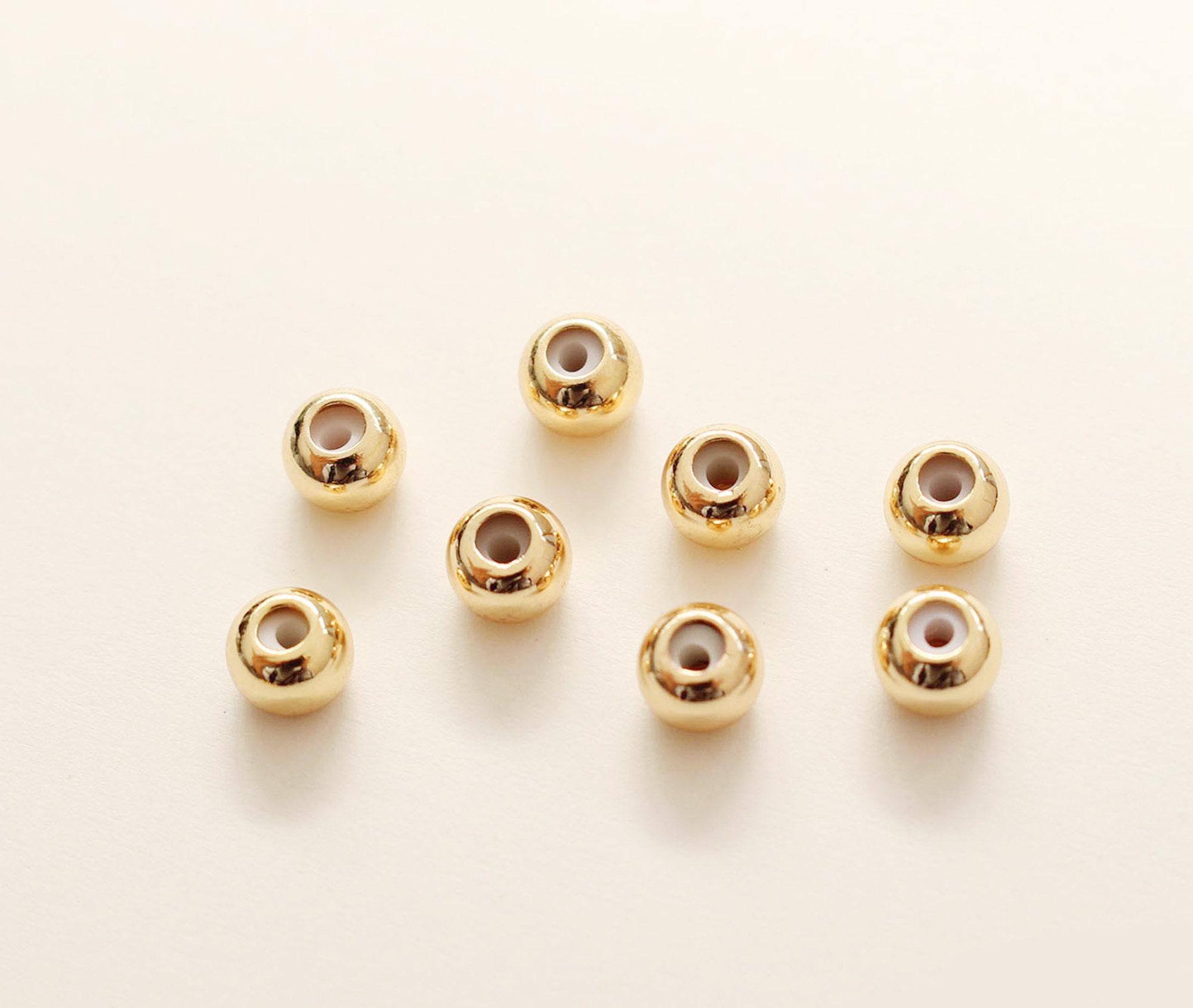 10PCS. Real Gold Sliding Adjustable,rondelle Rubber Stopper Beads,3mm ...