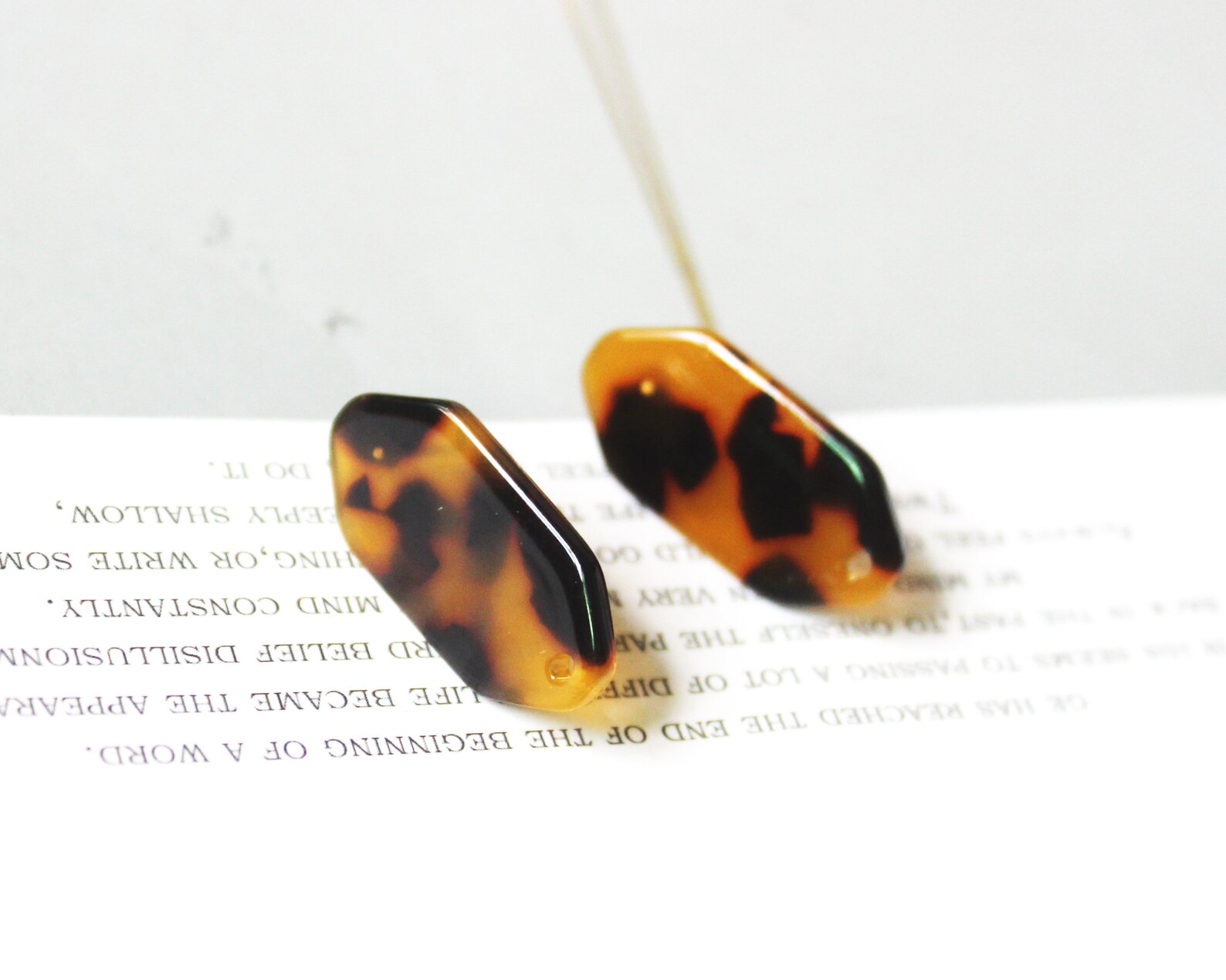 10pcs Long Hexagon Acetate Celluloid Earring Ear Stud Cellulose Acetate ...